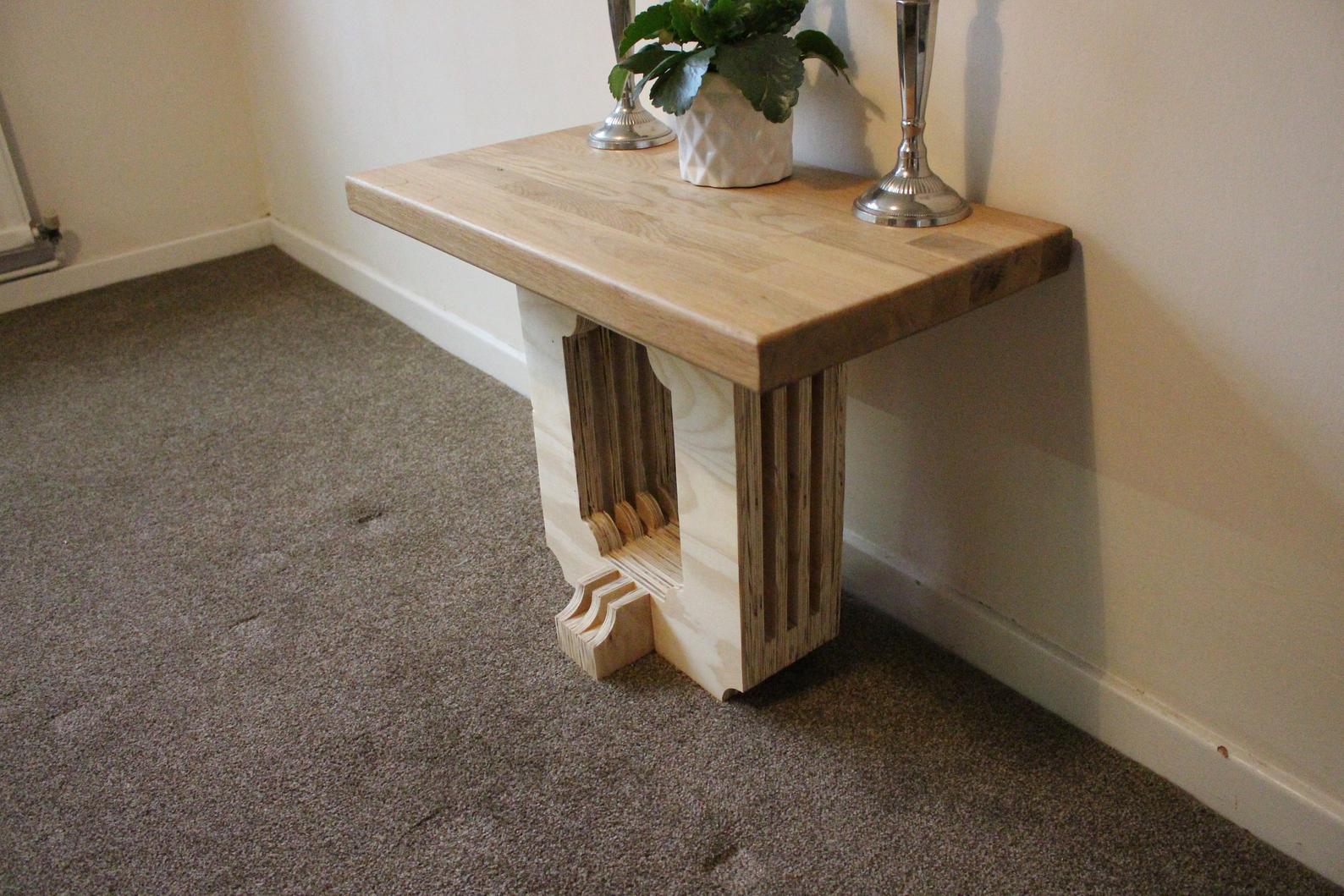 Art-Deco Coffee Table with Oak Top | Wooden Goose